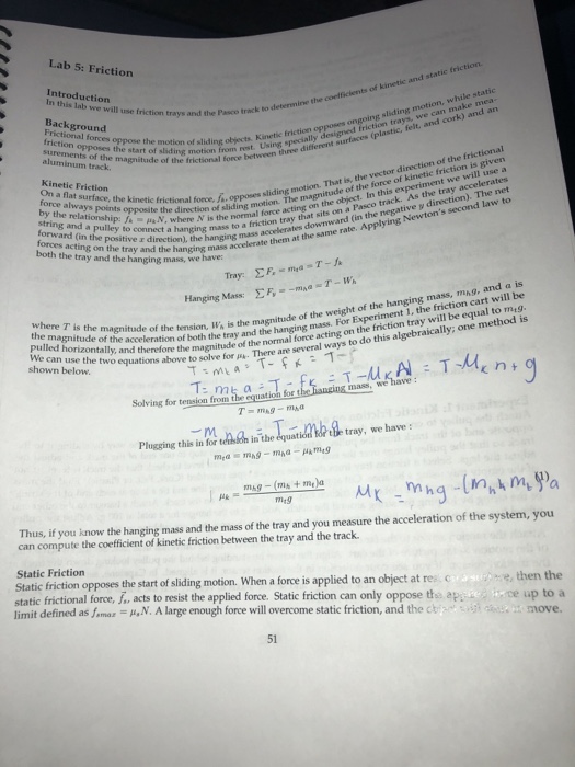 Solved Lab 5: Friction Introduction In this lab we will use | Chegg.com Solved Lab 5: Friction Introduction In this lab we will use | Chegg.com