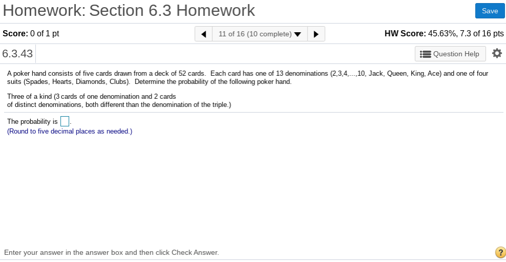 Solved Homework Section 6 3 Homework Save Score 0 Of 1 Pt