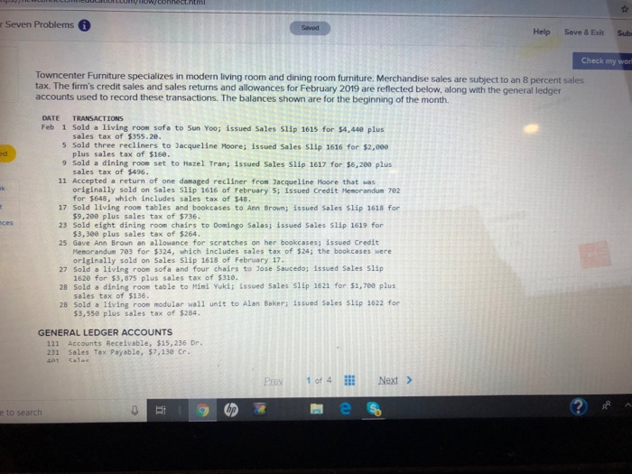 Solved r Seven Problems Help Save& Exit Sub Check my wor | Chegg.com