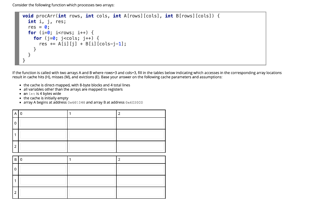 Consider the following function which processes two | Chegg.com