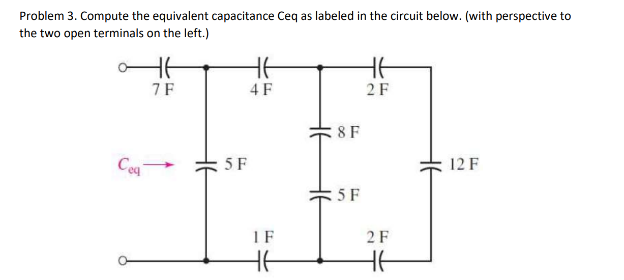 Solved Problem 3. Compute the equivalent capacitance Ceq as | Chegg.com