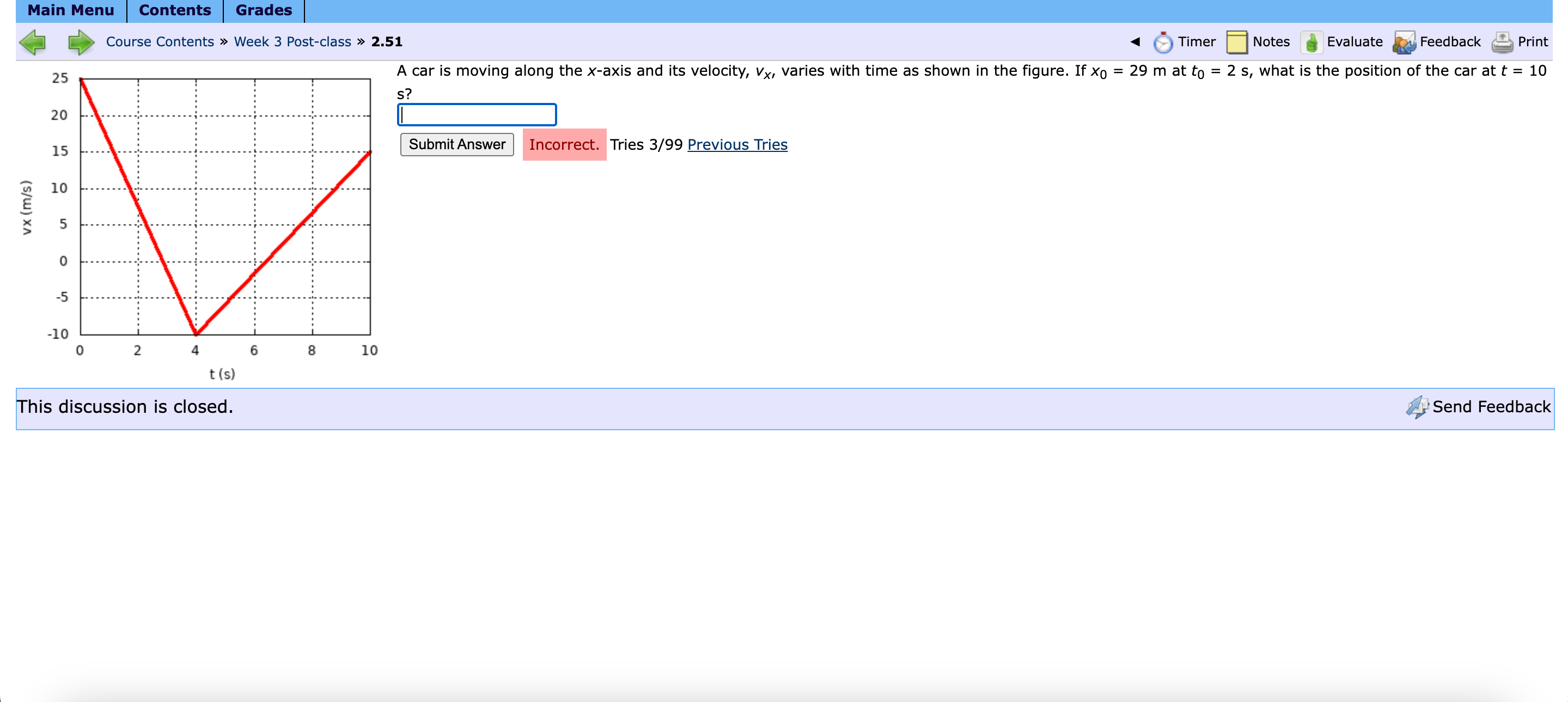 Solved A car is moving along the x-axis and its velocity, | Chegg.com