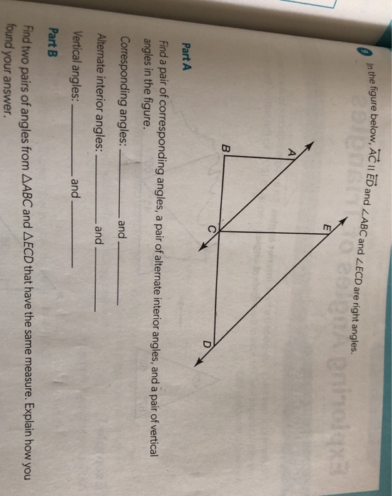 Solved In the figure below, ACI ED and ABC and ECD are right | Chegg.com