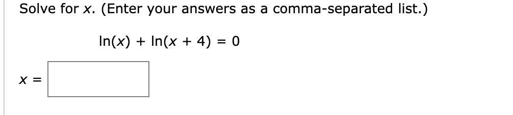 Solved Solve for x. (Enter your answers as a comma-separated | Chegg.com