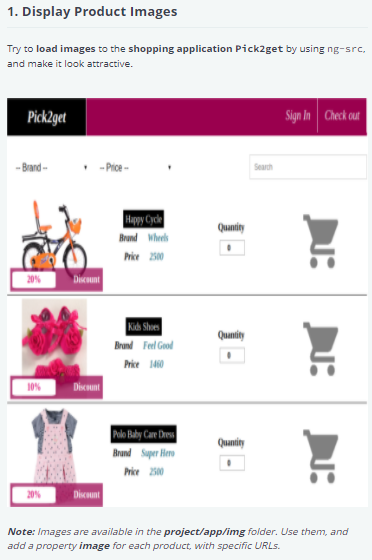 1. Display Product Images Try to load images to the | Chegg.com