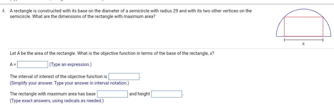 Solved A rectangle is constructed with its base on the | Chegg.com