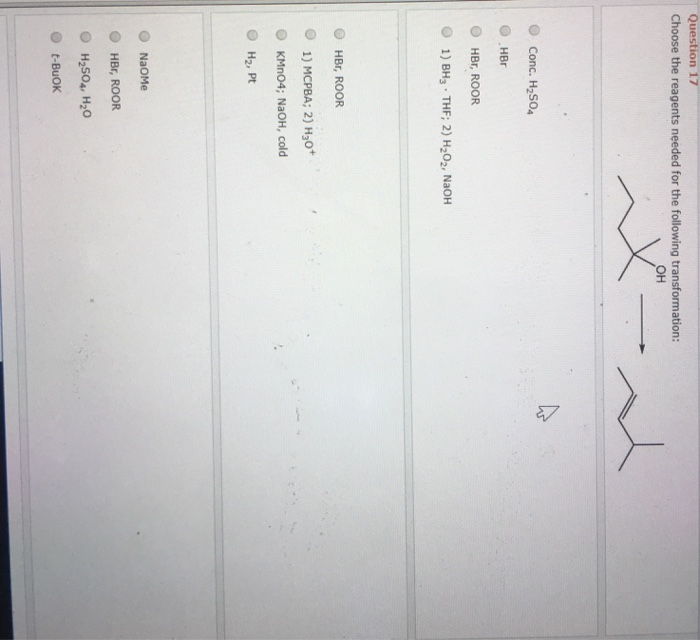 Solved Choose the reagents needed for the following | Chegg.com