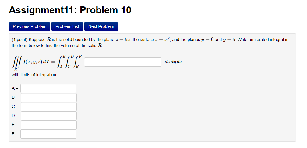 Solved Assignment11: Problem 10 Previous Problem Problem | Chegg.com