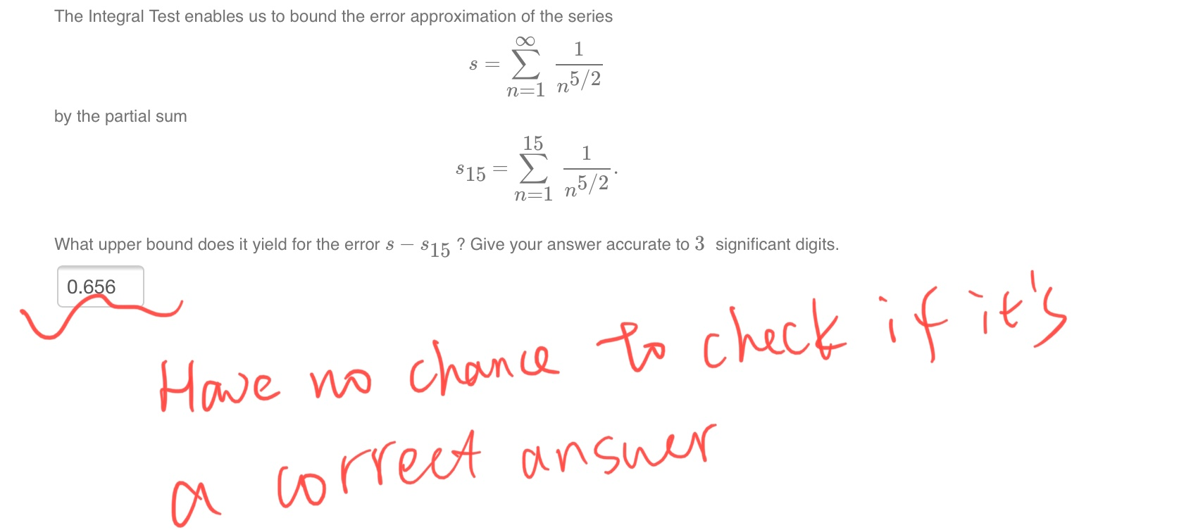 Solved The Integral Test enables us to bound the error | Chegg.com