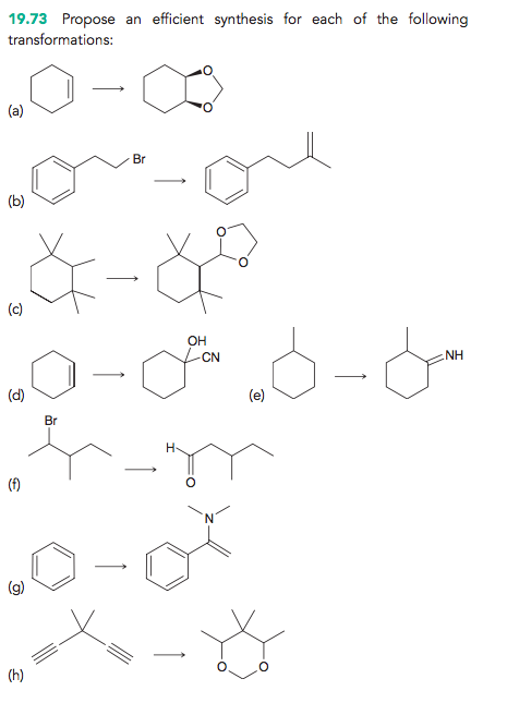 Solved 19.73 Propose efficient synthesis for each of the | Chegg.com