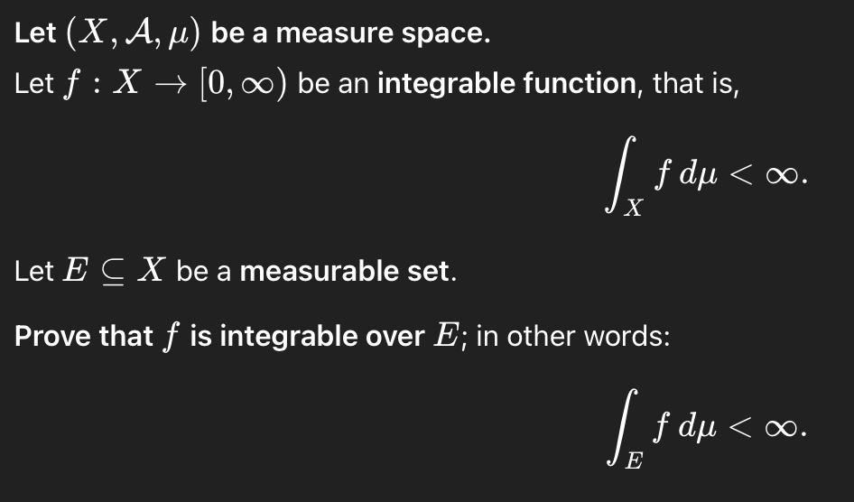 Solved Let (x,A,μ) be ﻿a measure space.Let f:x→[0,∞) be an | Chegg.com