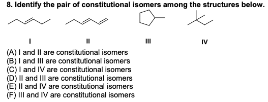 Solved Identify the pair of constitutional isomers among the | Chegg.com