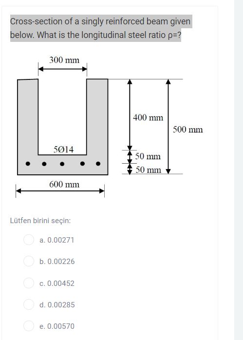 Solved Cross-section of a singly reinforced beam given | Chegg.com