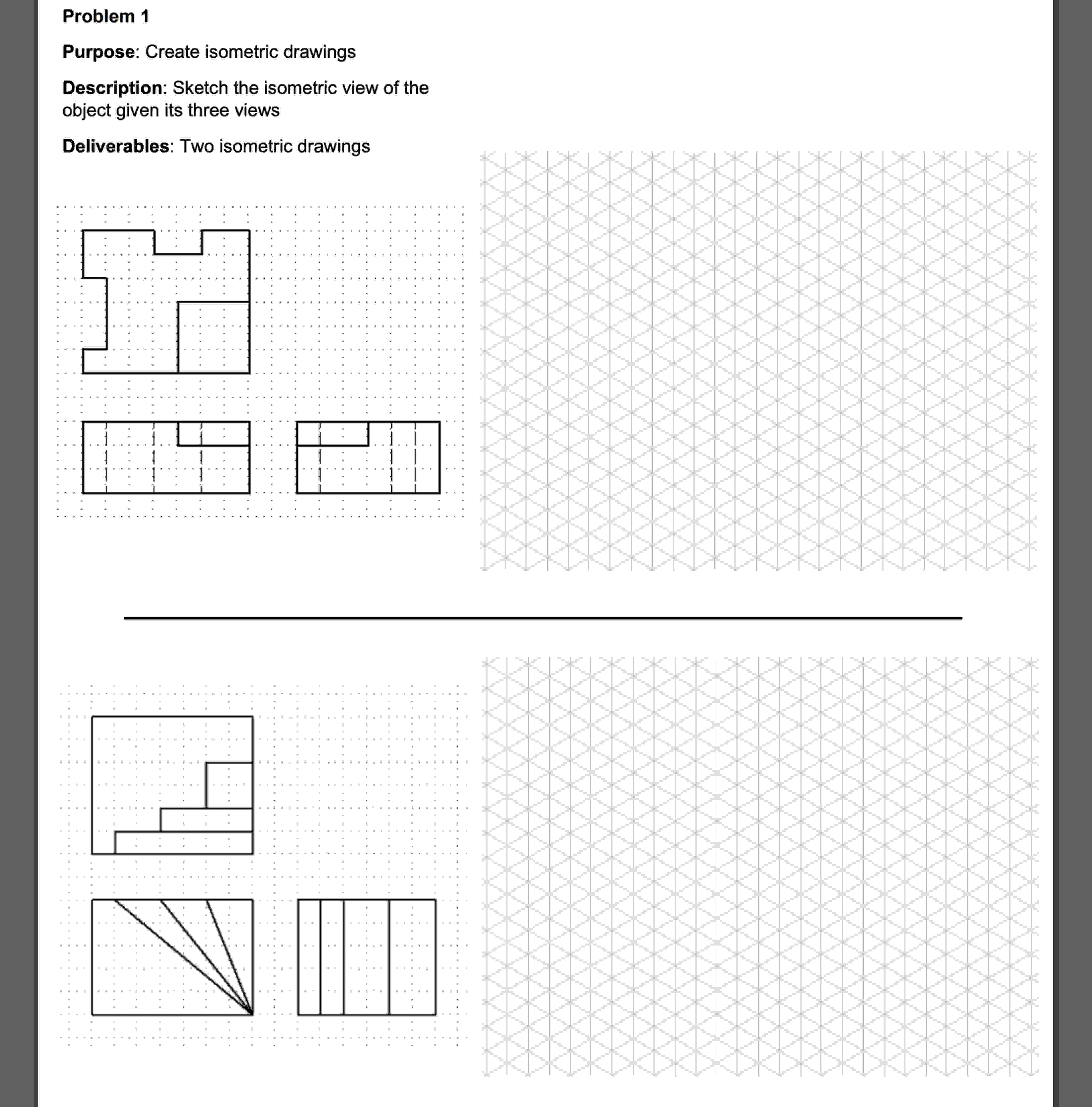Solved Please draw these out on isometric paper I'm | Chegg.com