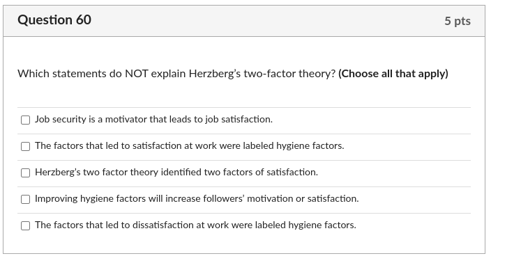 Solved Question 60 5 pts Which statements do NOT explain | Chegg.com Solved Question 60 5 pts Which statements do NOT explain | Chegg.com