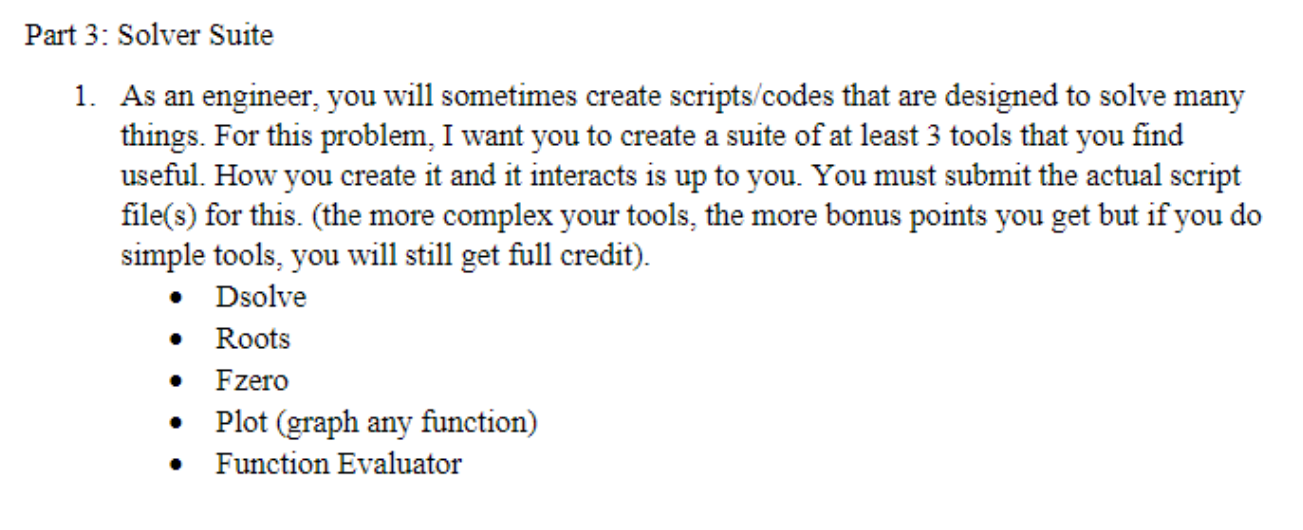 Solved Part 3: Solver Suite 1. As an engineer, you will | Chegg.com
