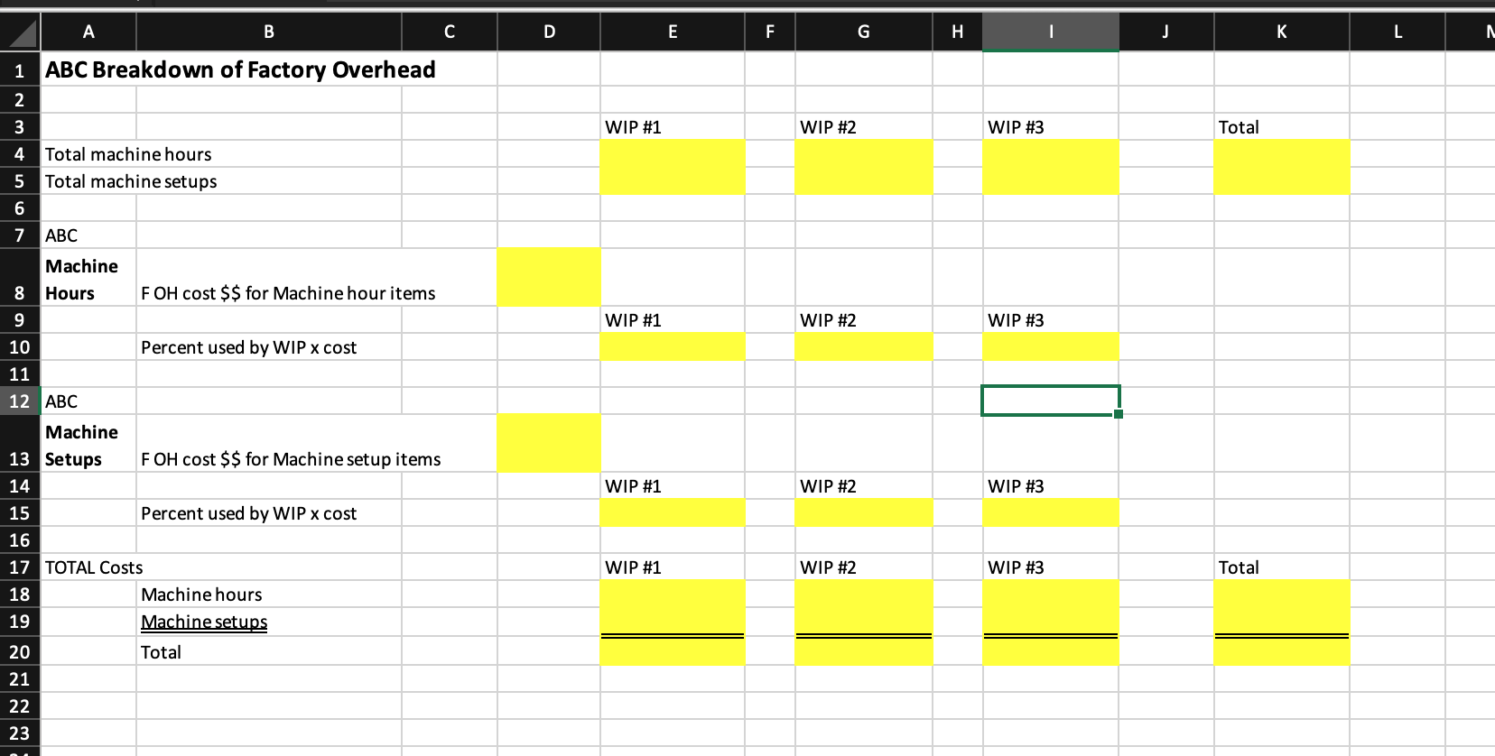 Solved Hi. I need help filling out the provided excel | Chegg.com