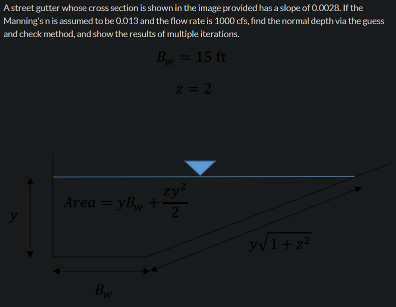Solved A street gutter whose cross section is shown in the | Chegg.com