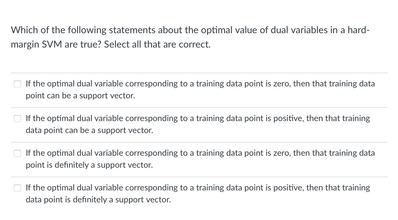 Solved Which of the following statements about the optimal | Chegg.com