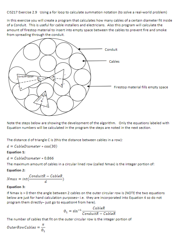 CI5217 Exercise 2.9 Using a for loop to calculate | Chegg.com
