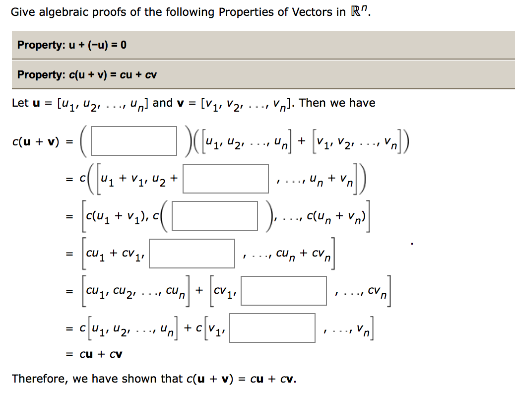 Solved Give algebraic proofs of the following Properties of | Chegg.com