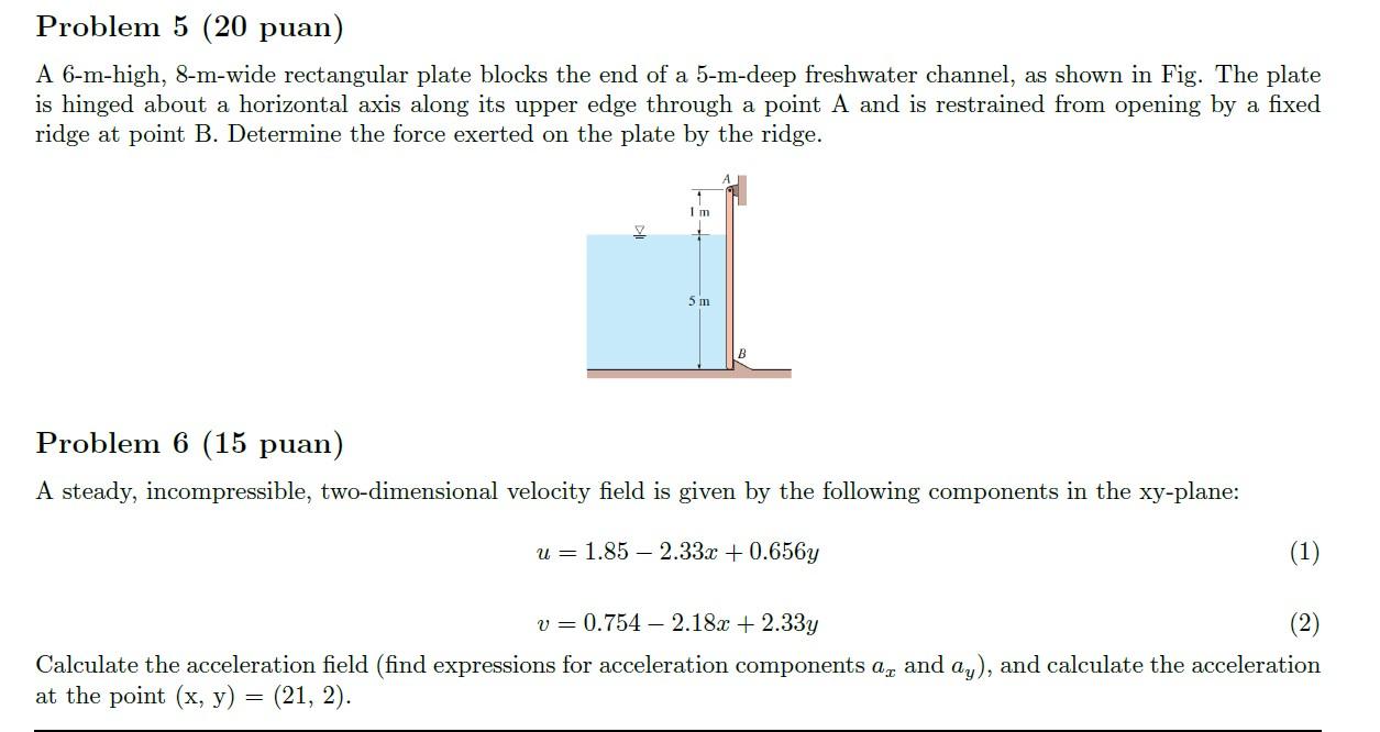 Solved A 6-m-high, 8-m-wide rectangular plate blocks the end | Chegg.com