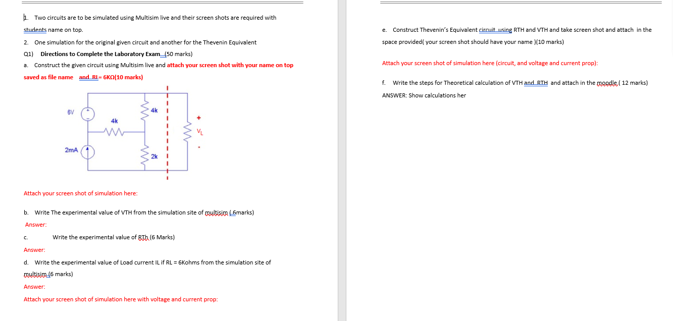 Solved 1. Two circuits are to be simulated using Multisim | Chegg.com