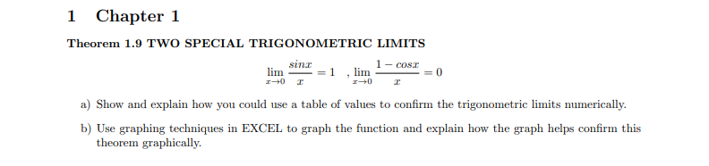 Solved 1 Chapter 1 Theorem 1.9 TWO SPECIAL TRIGONOMETRIC | Chegg.com