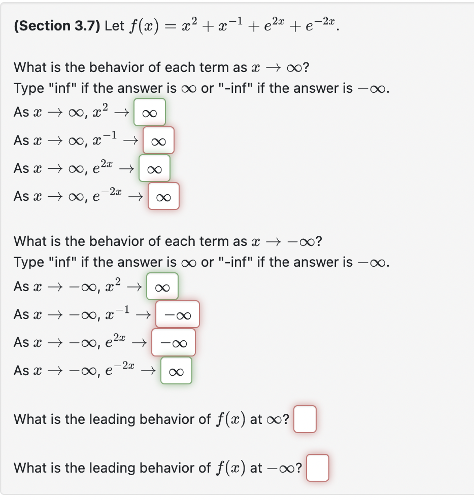 Solved (Section 3.7) Let f(x)=x2+x−1+e2x+e−2x. What is the | Chegg.com