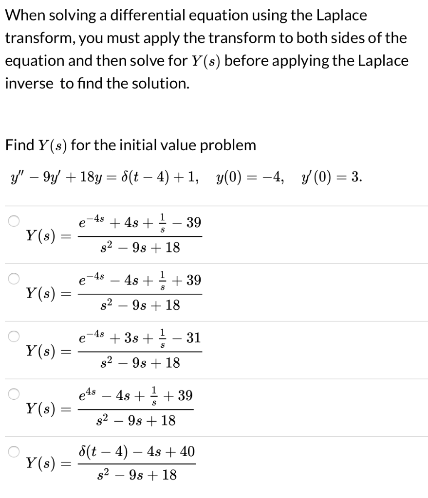 Solved When solving a differential equation using the | Chegg.com