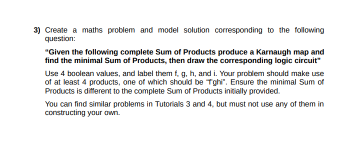 Solved 3) Create a maths problem and model solution | Chegg.com