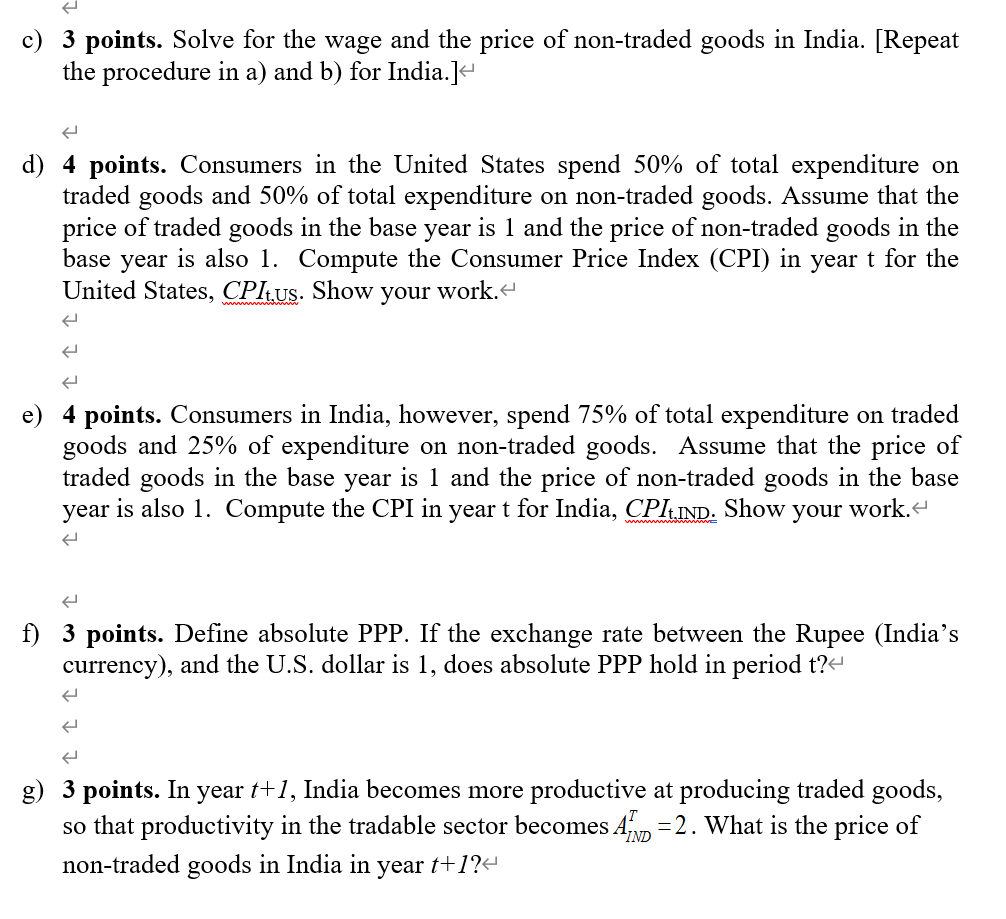 QUESTION 6. The Balassa-Samuelson Effect. 25 points. | Chegg.com
