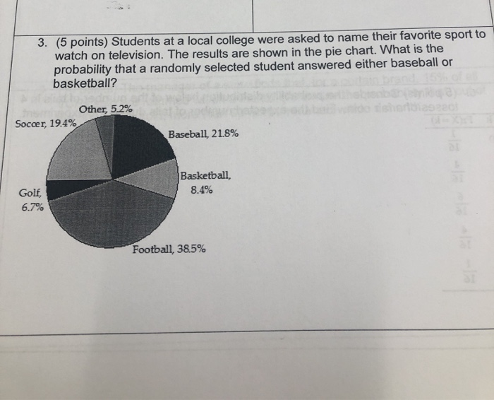 Solved 3. (5 points) Students at a local college were asked | Chegg.com