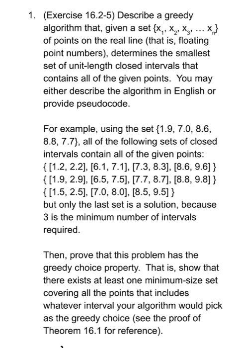 Solved 1. (Exercise 16.2-5) Describe a greedy algorithm | Chegg.com