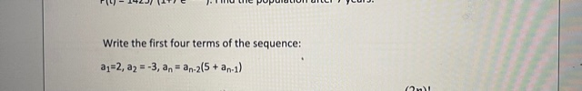 Solved Write the first four terms of the sequence: | Chegg.com