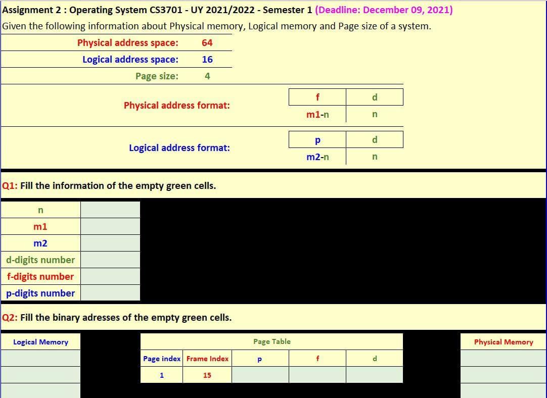 Solved Assignment 2: Operating System CS3701 - UY 2021/2022 | Chegg.com