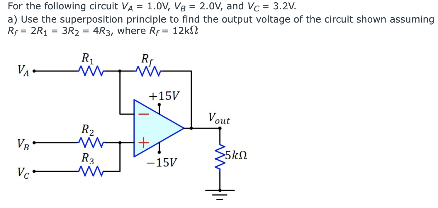 Solved For the following circuit VA=1.0 V,VB=2.0 V, and | Chegg.com