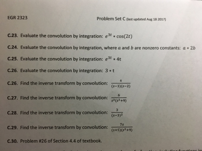 Solved EGR 2323 Problem Set C (last updated Aug 18 2017) | Chegg.com