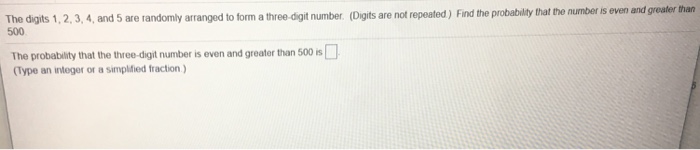 Solved The digits 1, 2, 3,4, and 5 are randomly arranged to | Chegg.com