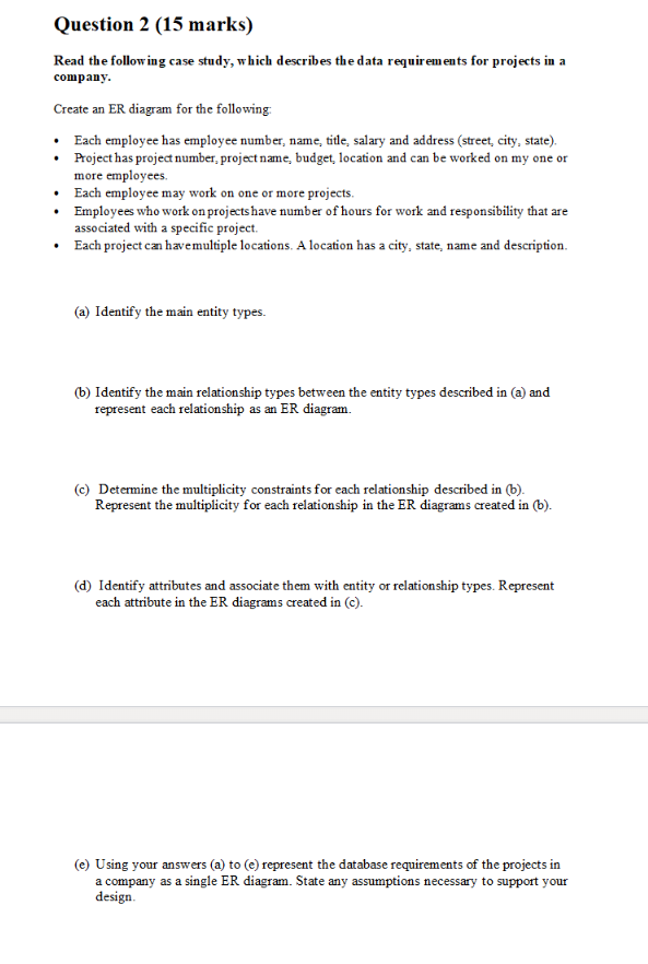 Solved Read the following case study, which describes the | Chegg.com