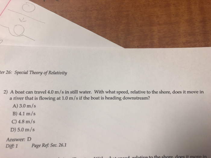 Solved er 26: Special Theory of Relativity 2) A boat can | Chegg.com