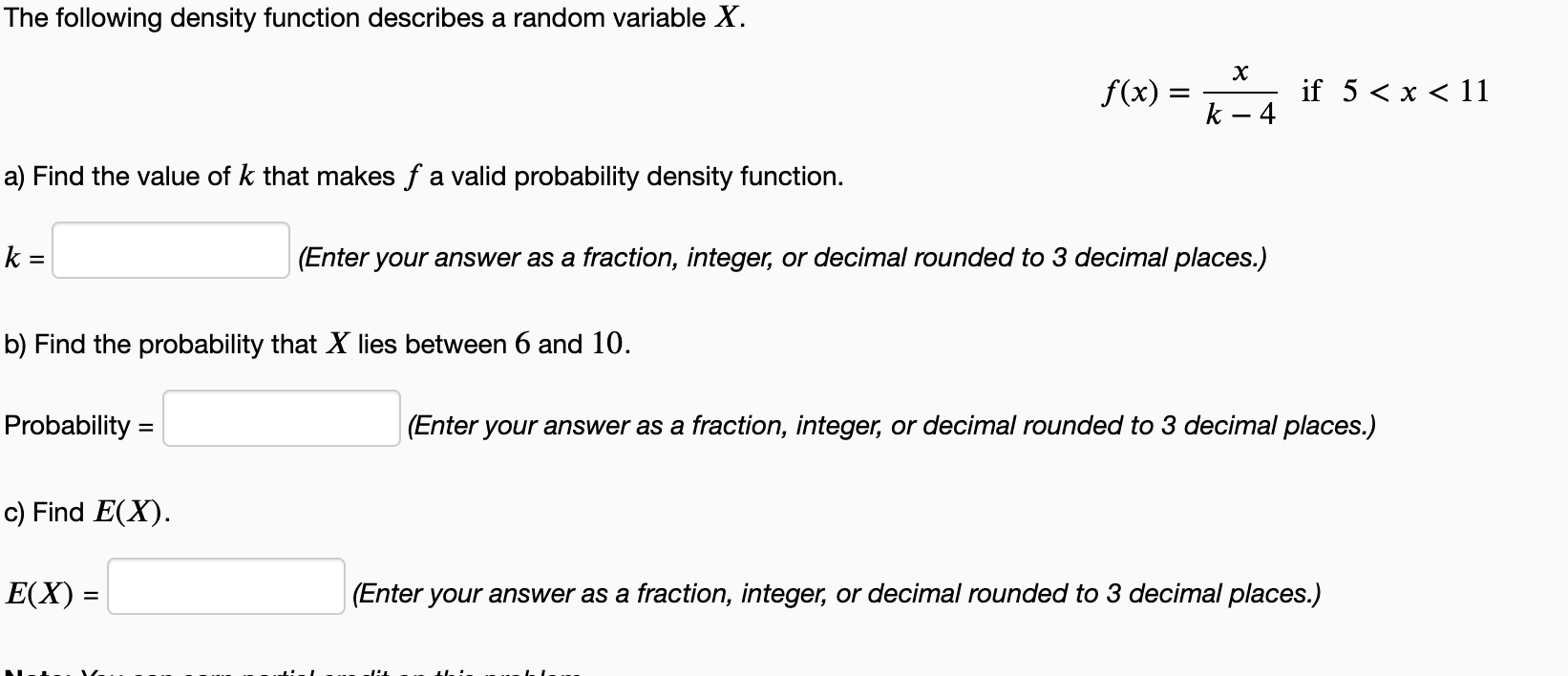 Solved The Following Density Function Describes A Random 