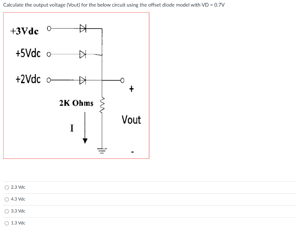 Solved Calculate the output voltage (Vout) for the below | Chegg.com