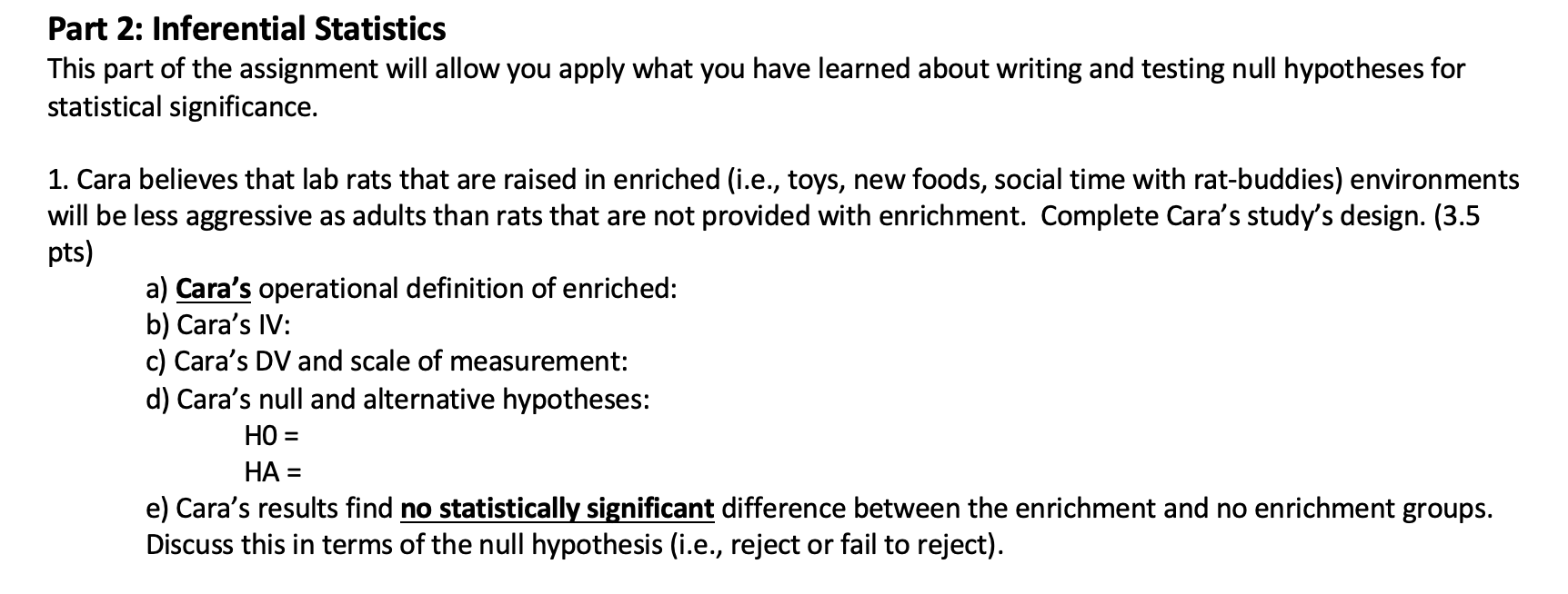 Part 2: Inferential Statistics This part of the | Chegg.com