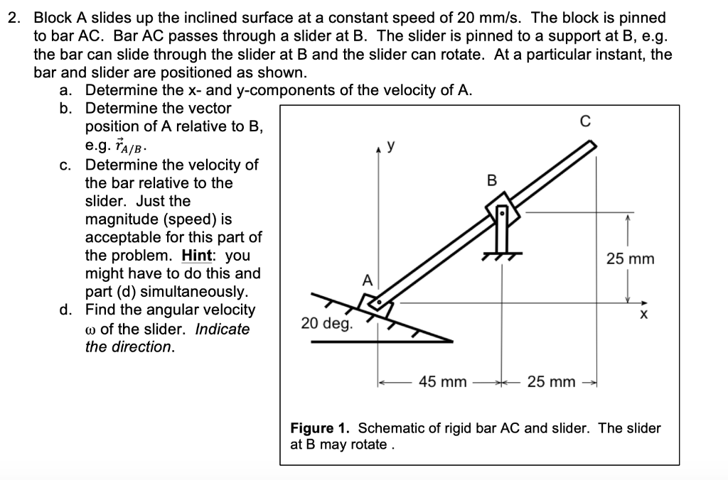 Solved 2. Block A slides up the inclined surface at a | Chegg.com