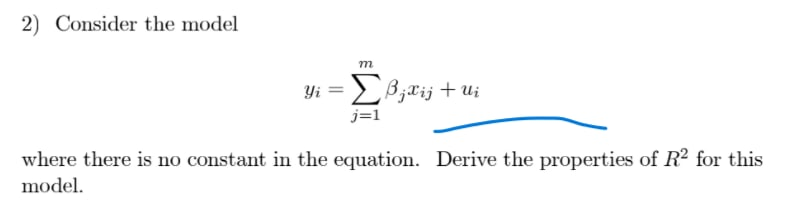 Solved 2) Consider the model m Yi = Bjlij + ui j=1 where | Chegg.com