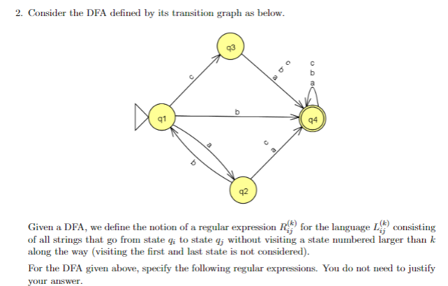 Solved 2. Consider the DFA defined by its transition graph | Chegg.com