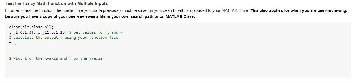 Solved Create a Fancy Math Function with Multiple Inputs | Chegg.com