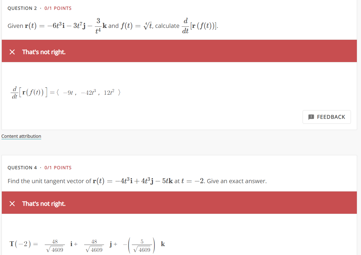 Solved Given r(t)=−6t3i−3t7j−t43k and f(t)=4t, calculate | Chegg.com