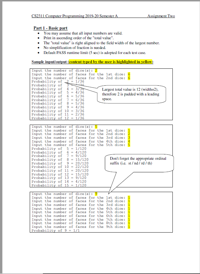 Solved CS2311 Computer Programming 2019-20 Semester A | Chegg.com